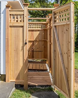 Cape Cod Outdoor Showers Kits : Shower Enclosures PVC Cedar