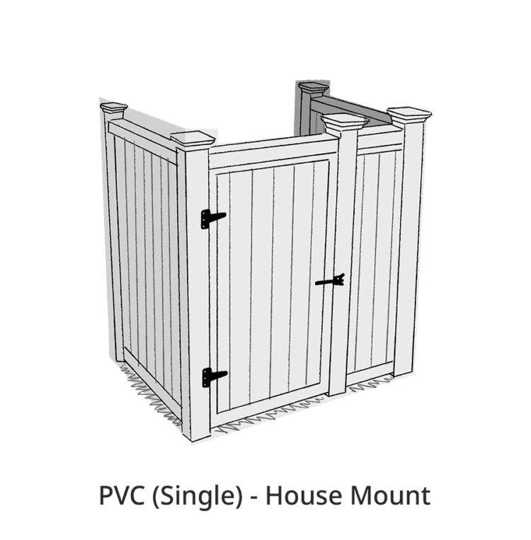 Outdoor Shower Standard Styles | Cedar PVC Kits Enclosures